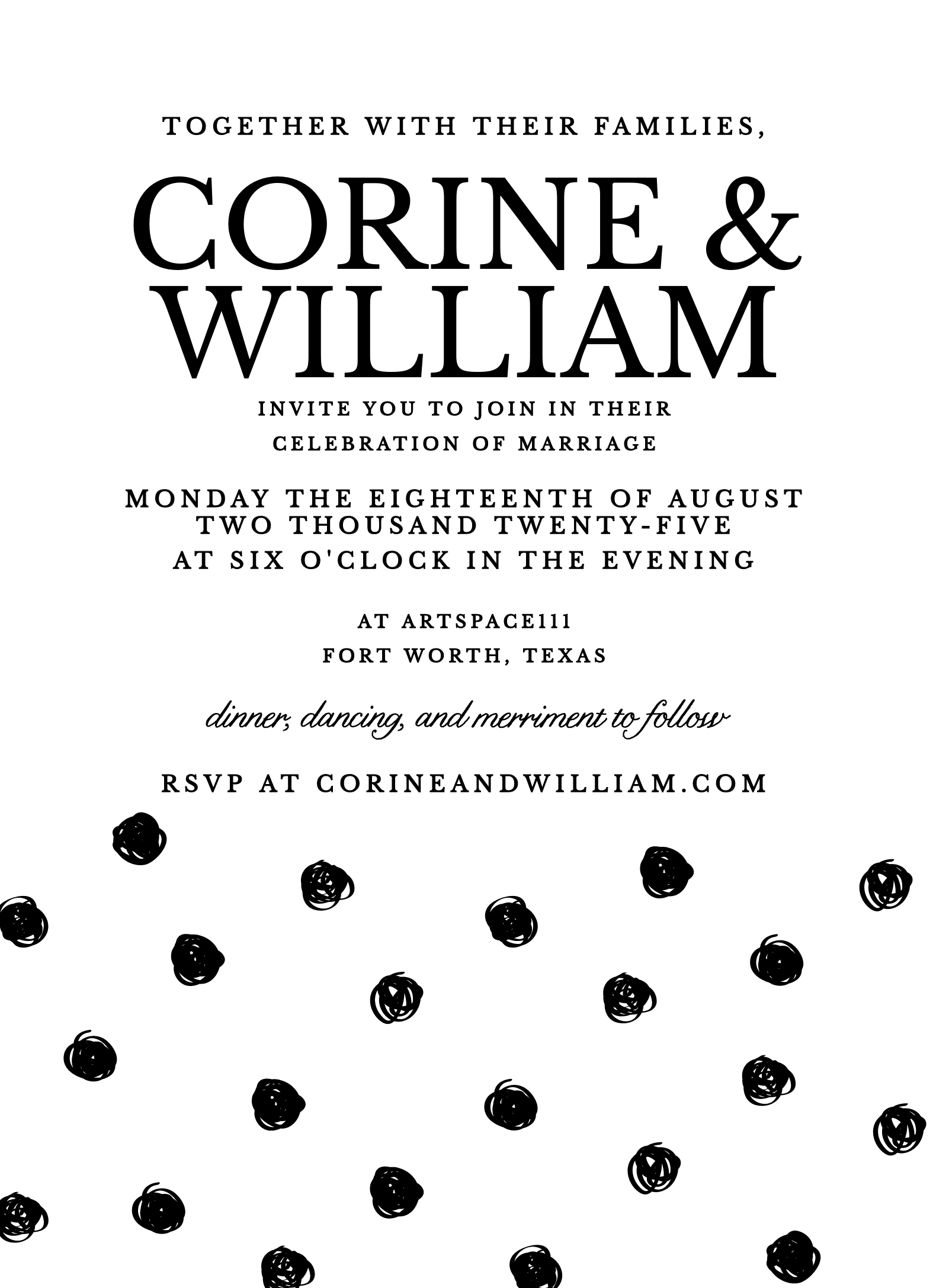 Polka Dot Invitation by Green Tie Studio | Postable