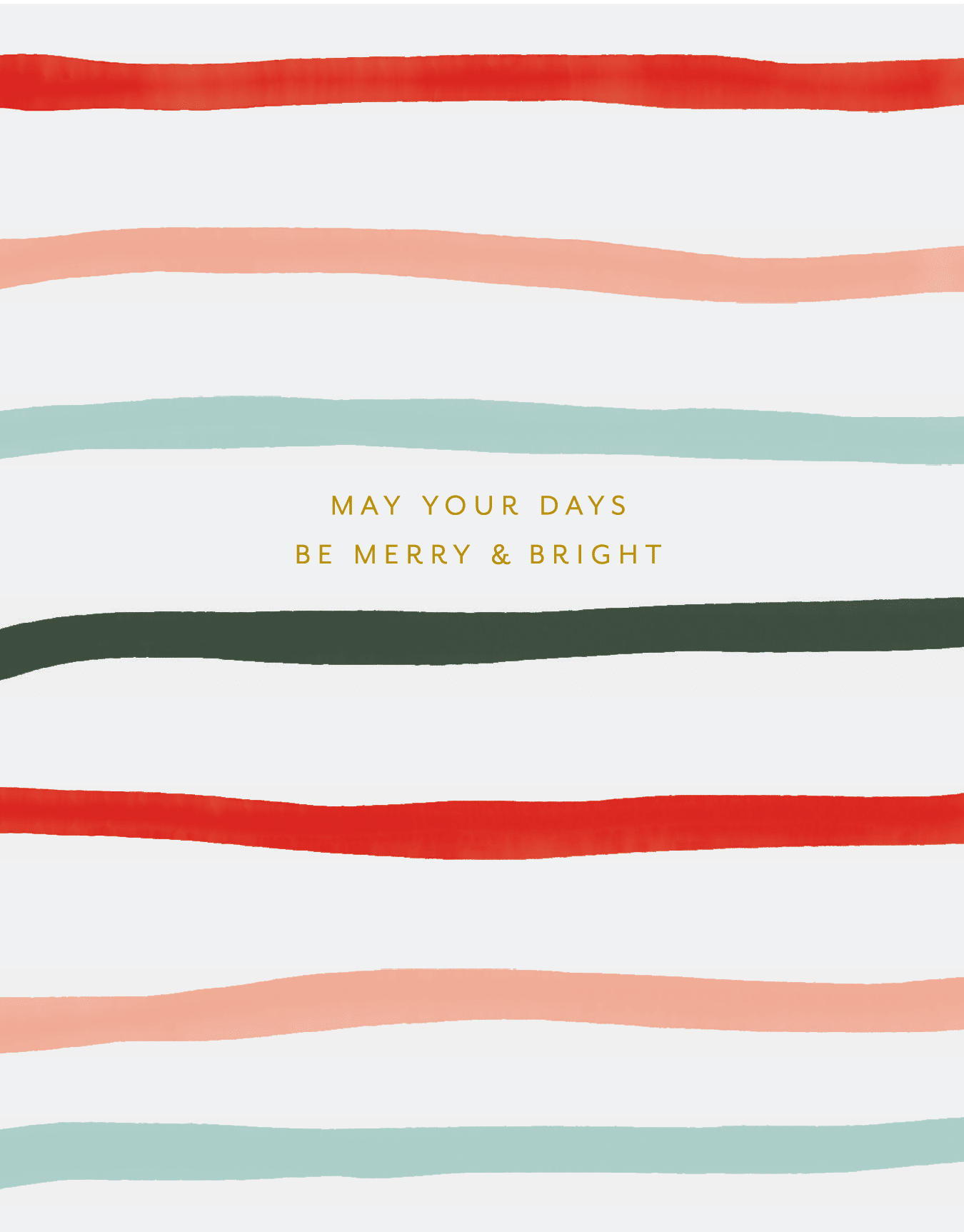 Merry & Bright Stripes Folded Holiday Card | Postable | Postable
