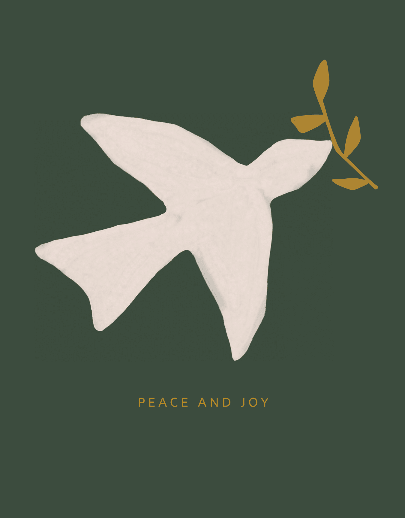 Peace & Joy Dove Folded Holiday Card | Postable | Postable