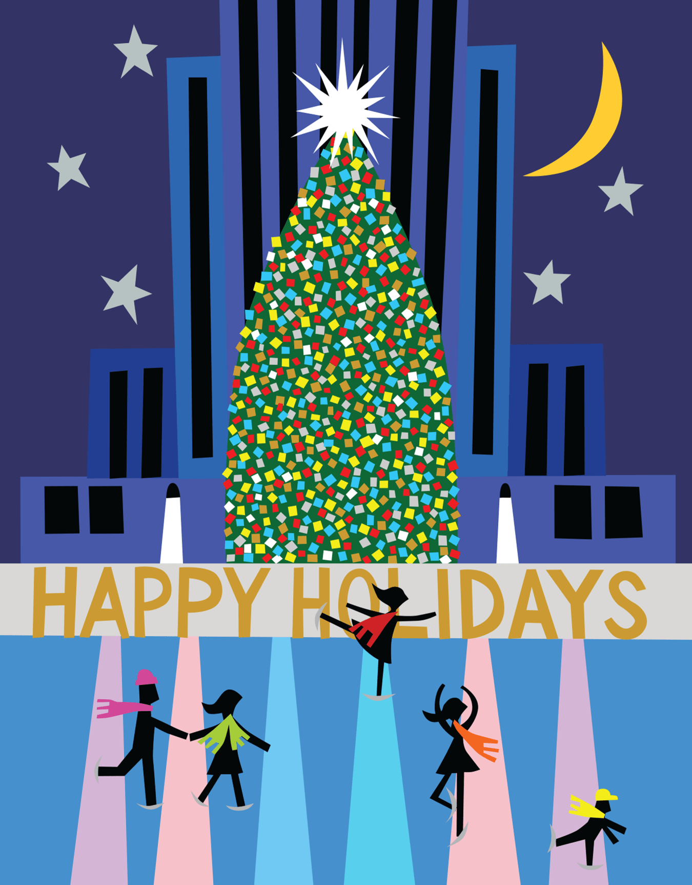Happy Holidays Rockefeller Center Holiday Card | Postable | Postable