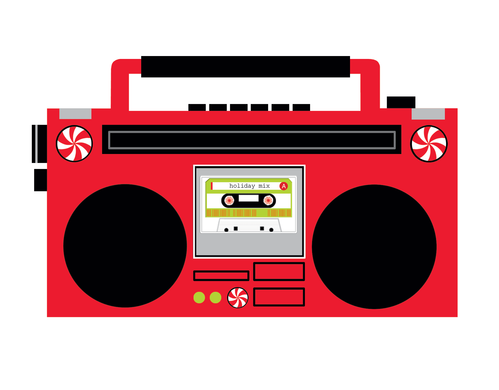 Holiday Boombox Folded Christmas Card | Postable | Postable