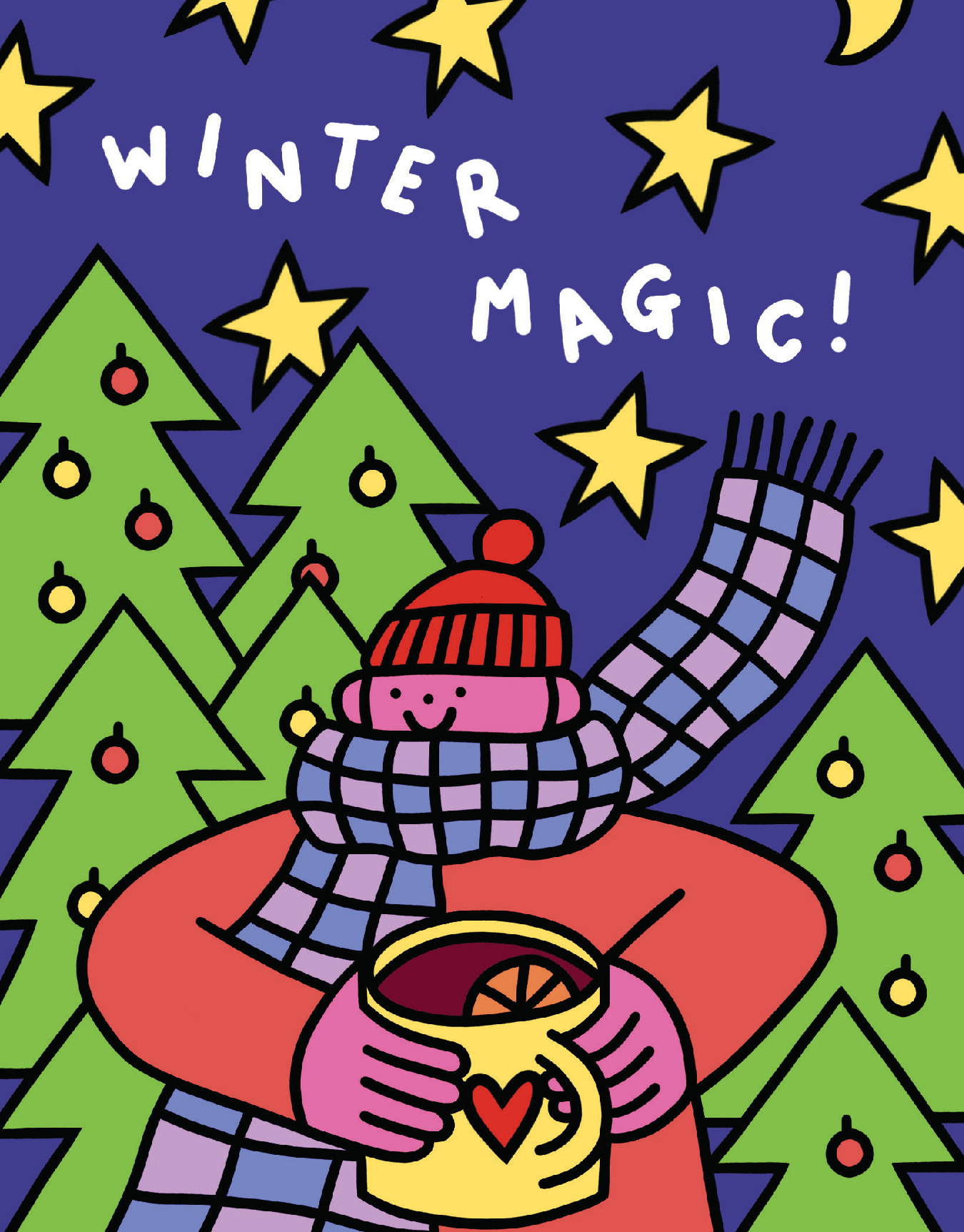Winter Magic Folded Christmas Card | Postable | Postable