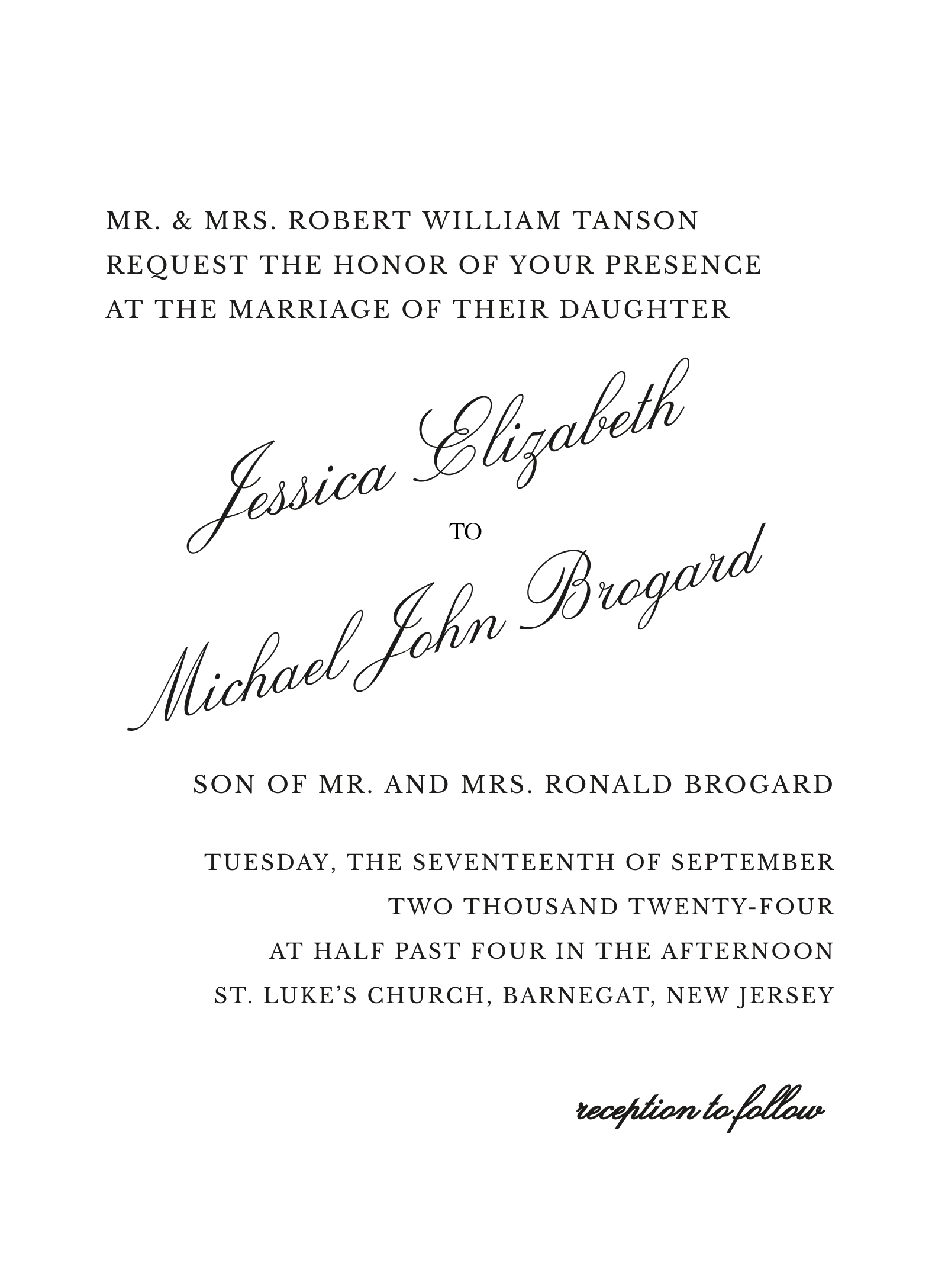 Formal Script Invite by Sandra Picco Design | Postable