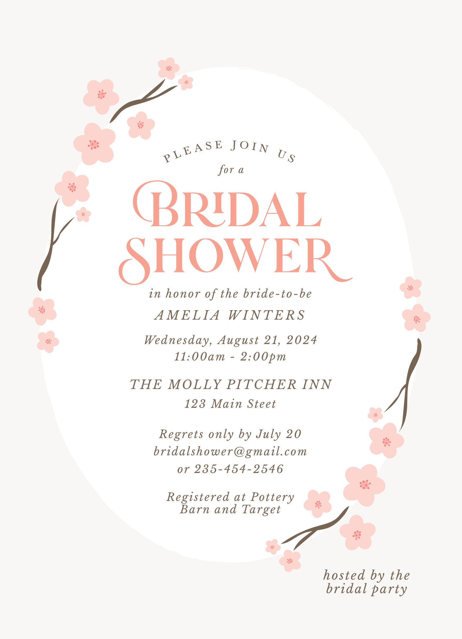 Cherry Blossoms Shower by Sandra Picco Design | Postable