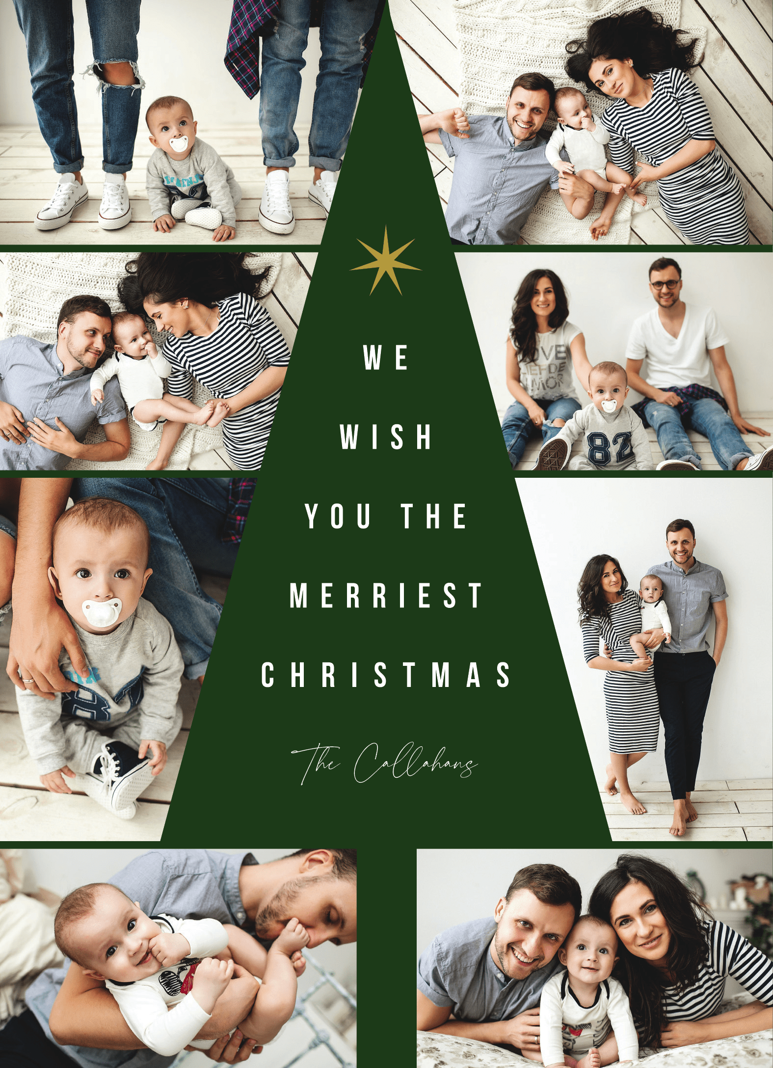 Type Tree Collage Christmas Photo Card | Postable | Postable