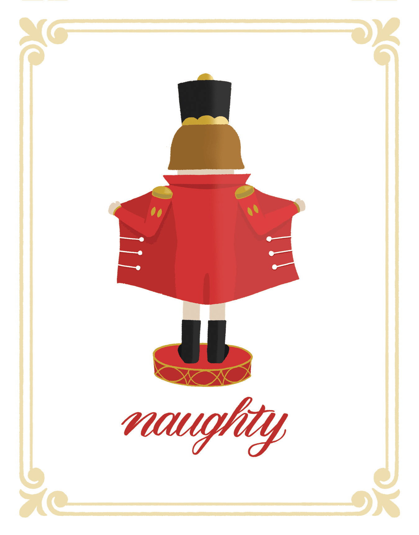 Naughty Nutcracker Folded Christmas Card | Postable | Postable