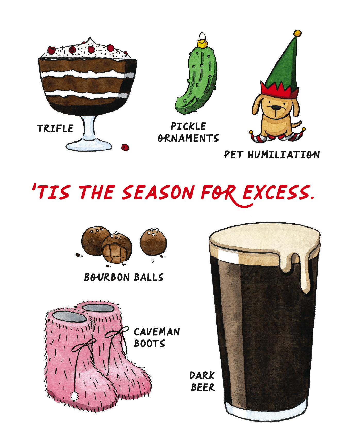 Holiday Excess by Semi Sweet Press | Postable
