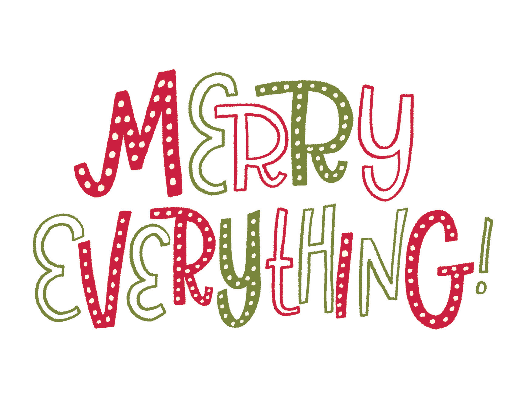 Goofy Font Merry Everything Christmas Card | Postable | Postable