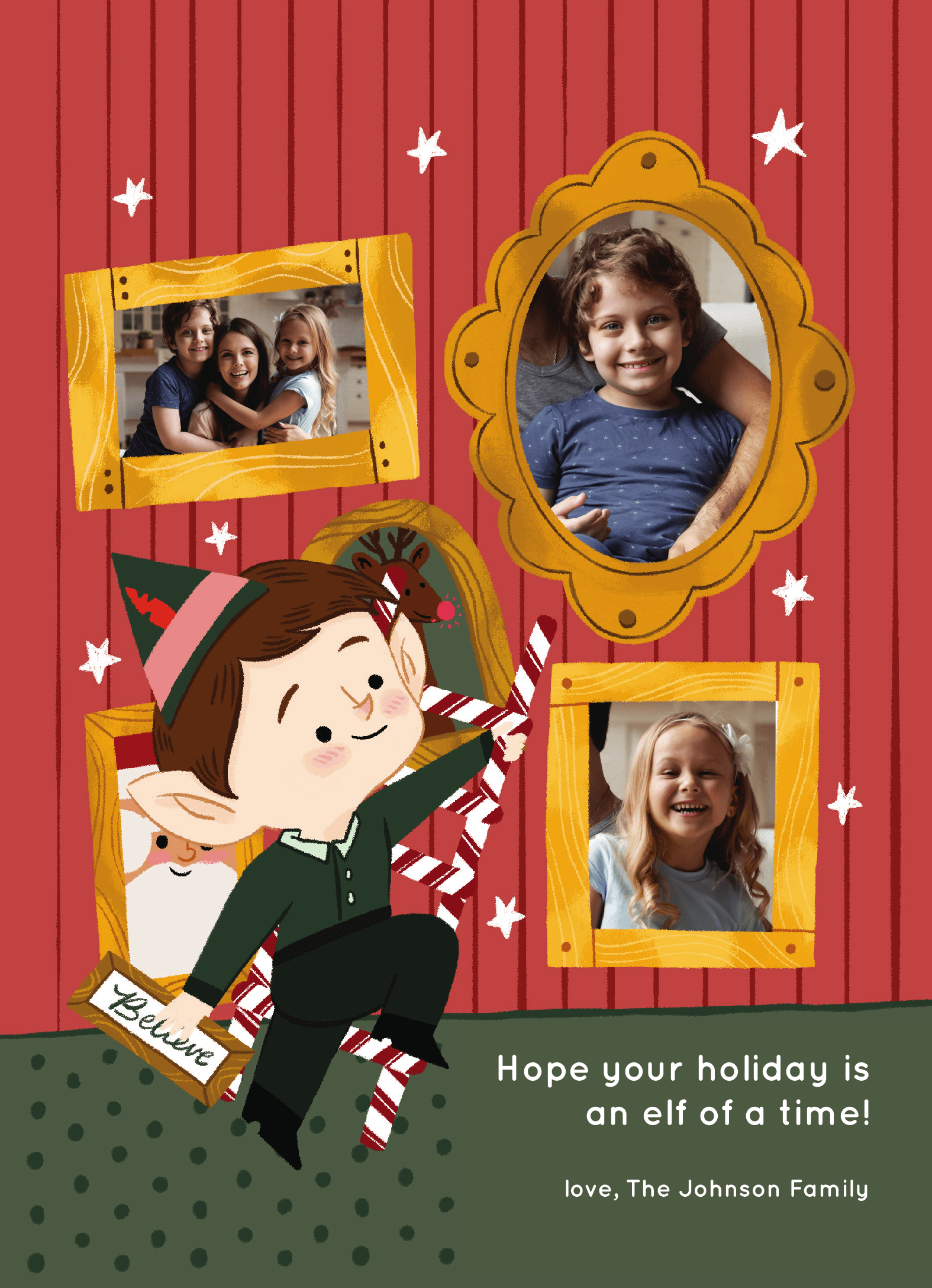 Elf Frames Custom Holiday Photo Card | Postable | Postable