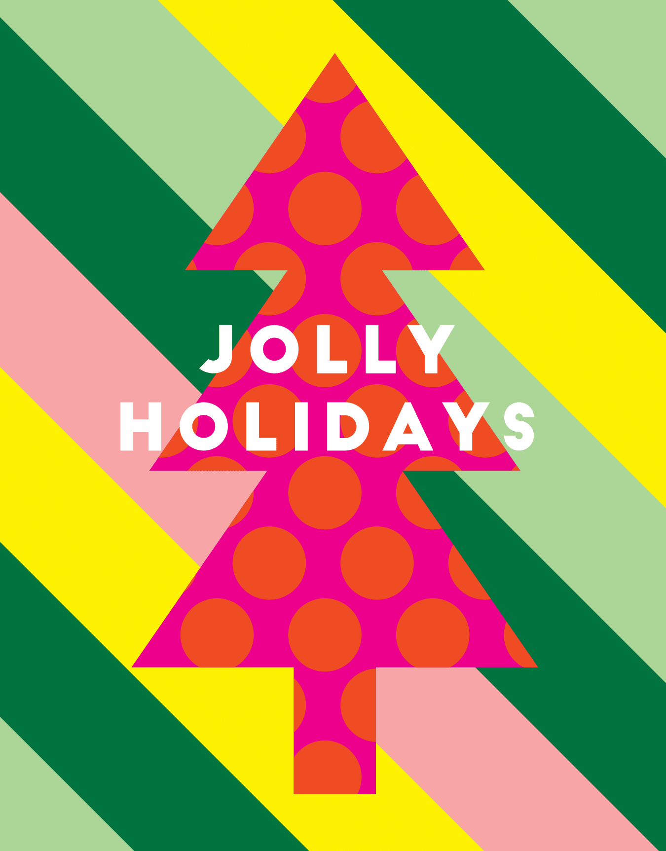 Colorful Jolly Holidays Tree Christmas Card | Postable | Postable