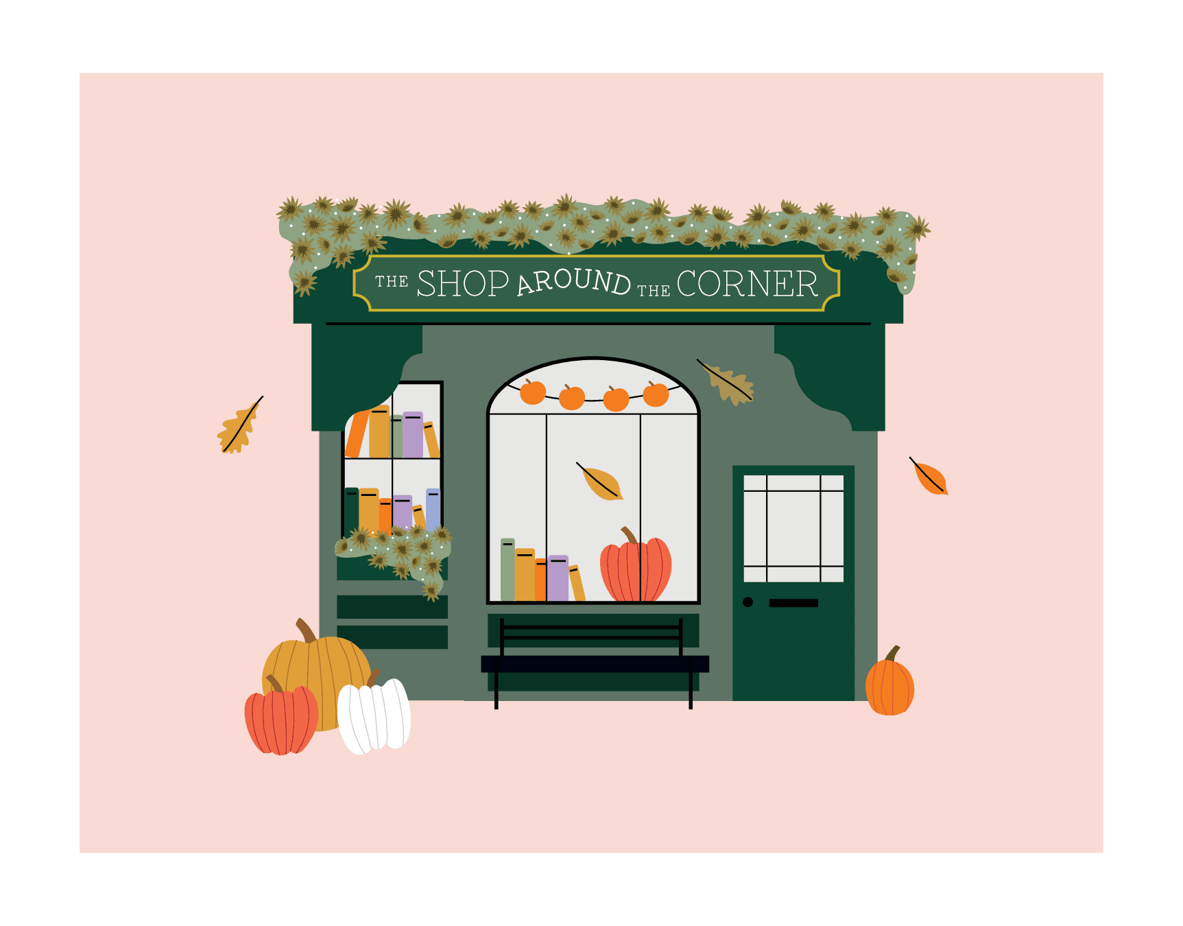 Fall Shop Around The Corner Thanksgiving Card | Postable | Postable