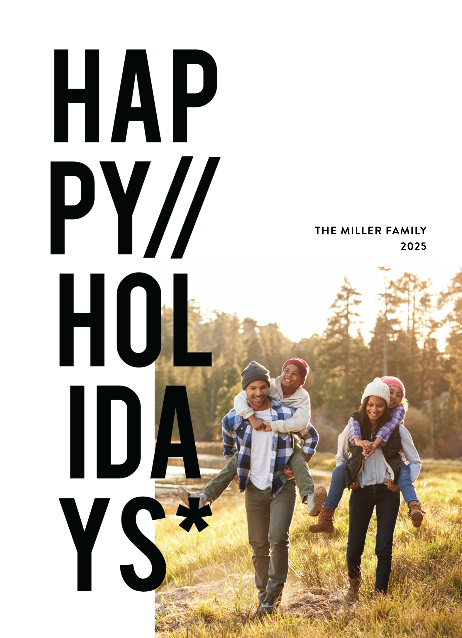 Happy Holiday Letters Stack Holiday Photo Card | Postable | Postable