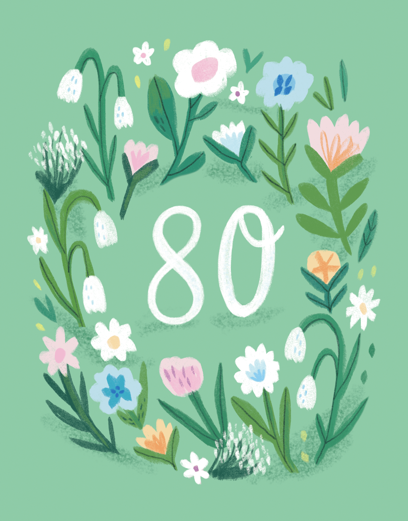 Wildflower 80th Birthday by Susie Esse | Postable