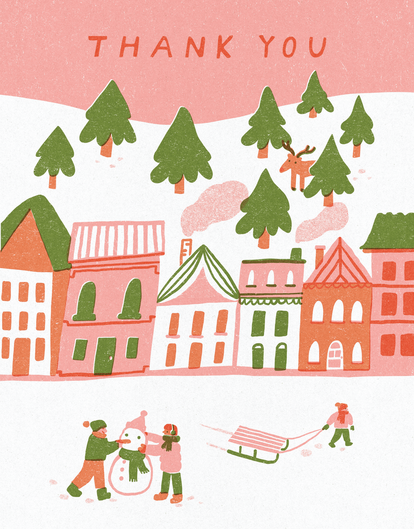 Snowy Village Thank You by Susie Esse | Postable