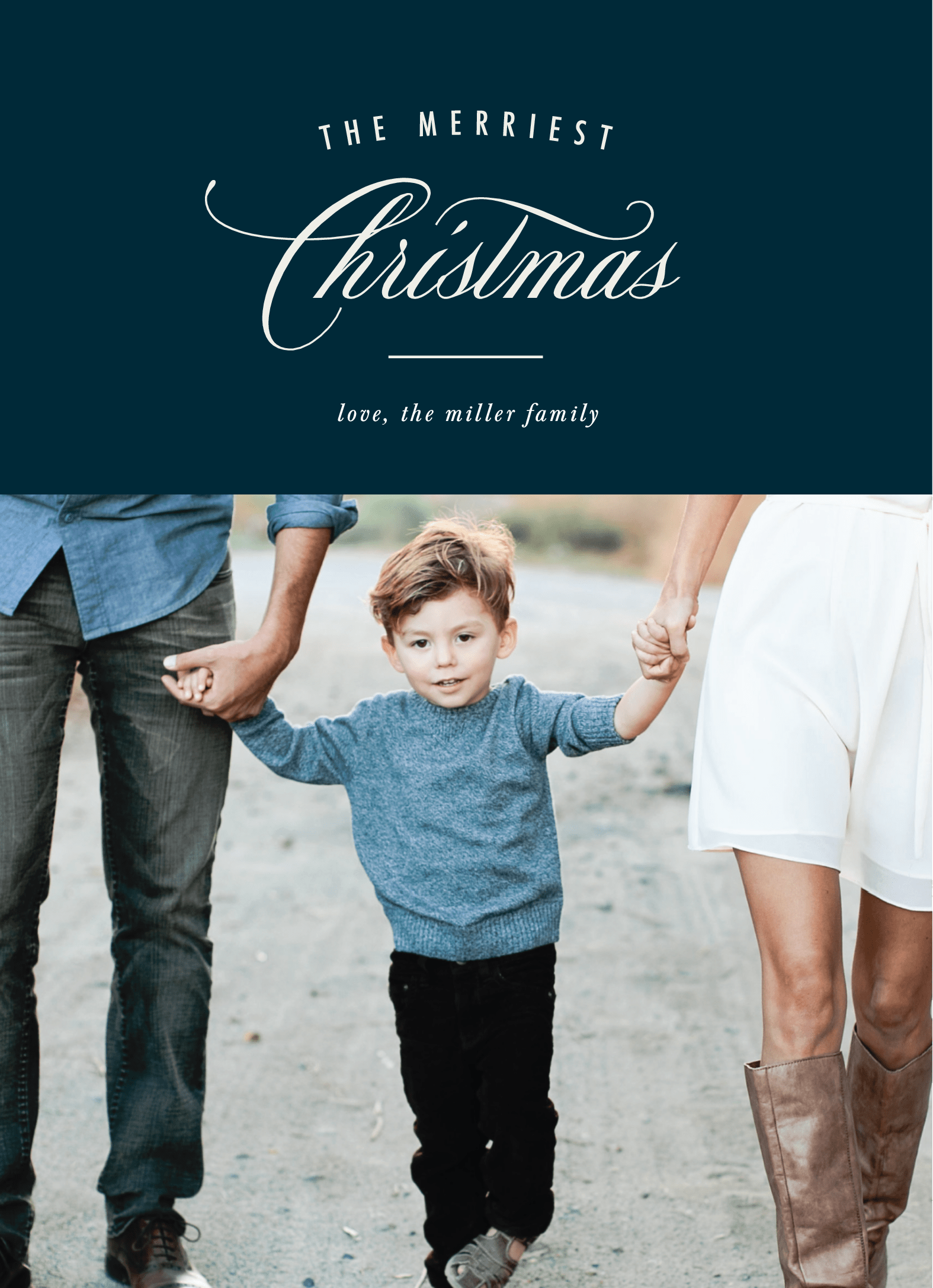 Merriest Christmas Script Christmas Photo Card | Postable | Postable