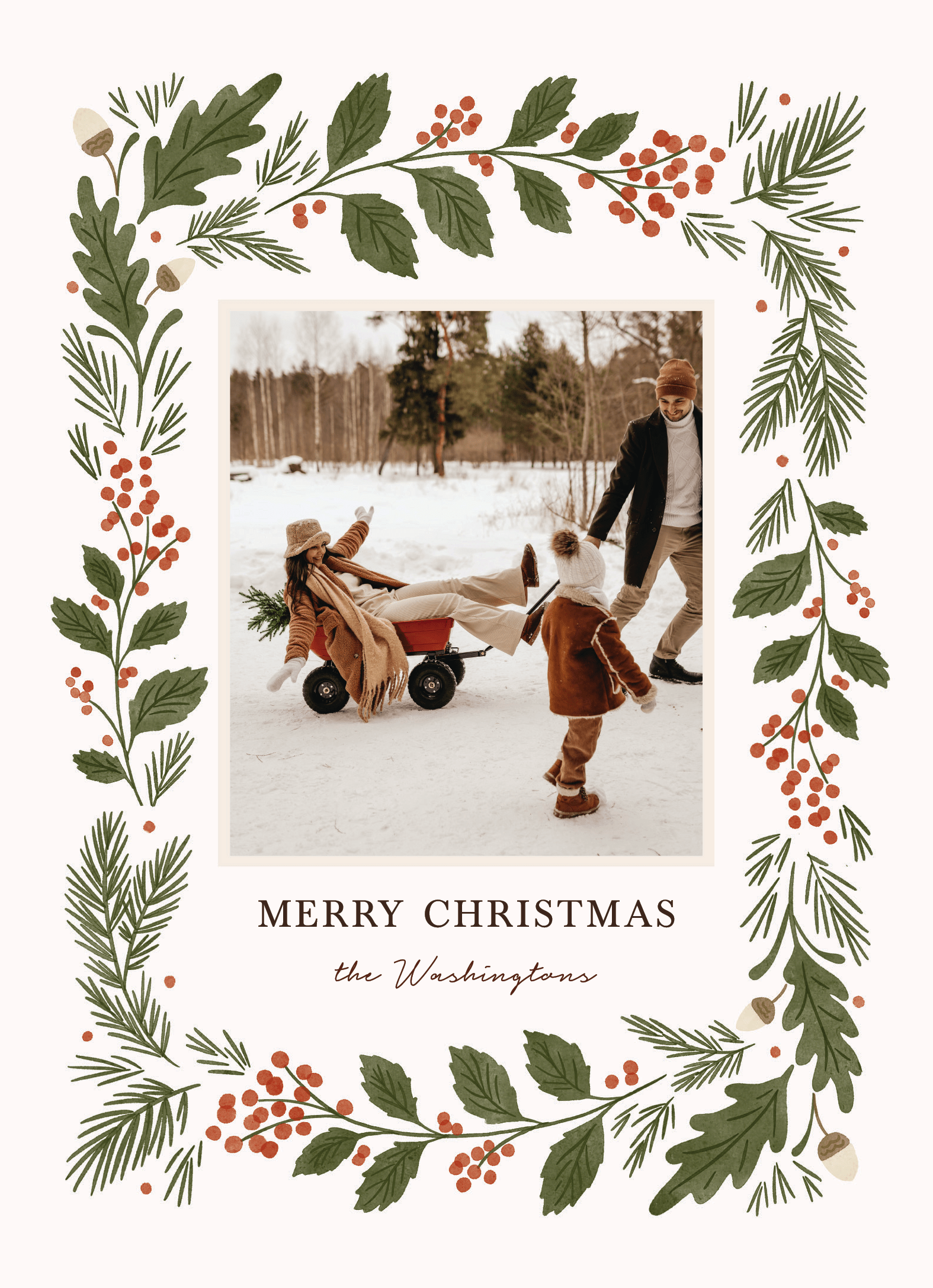 Acorn Frame Christmas Photo Card | Postable | Postable