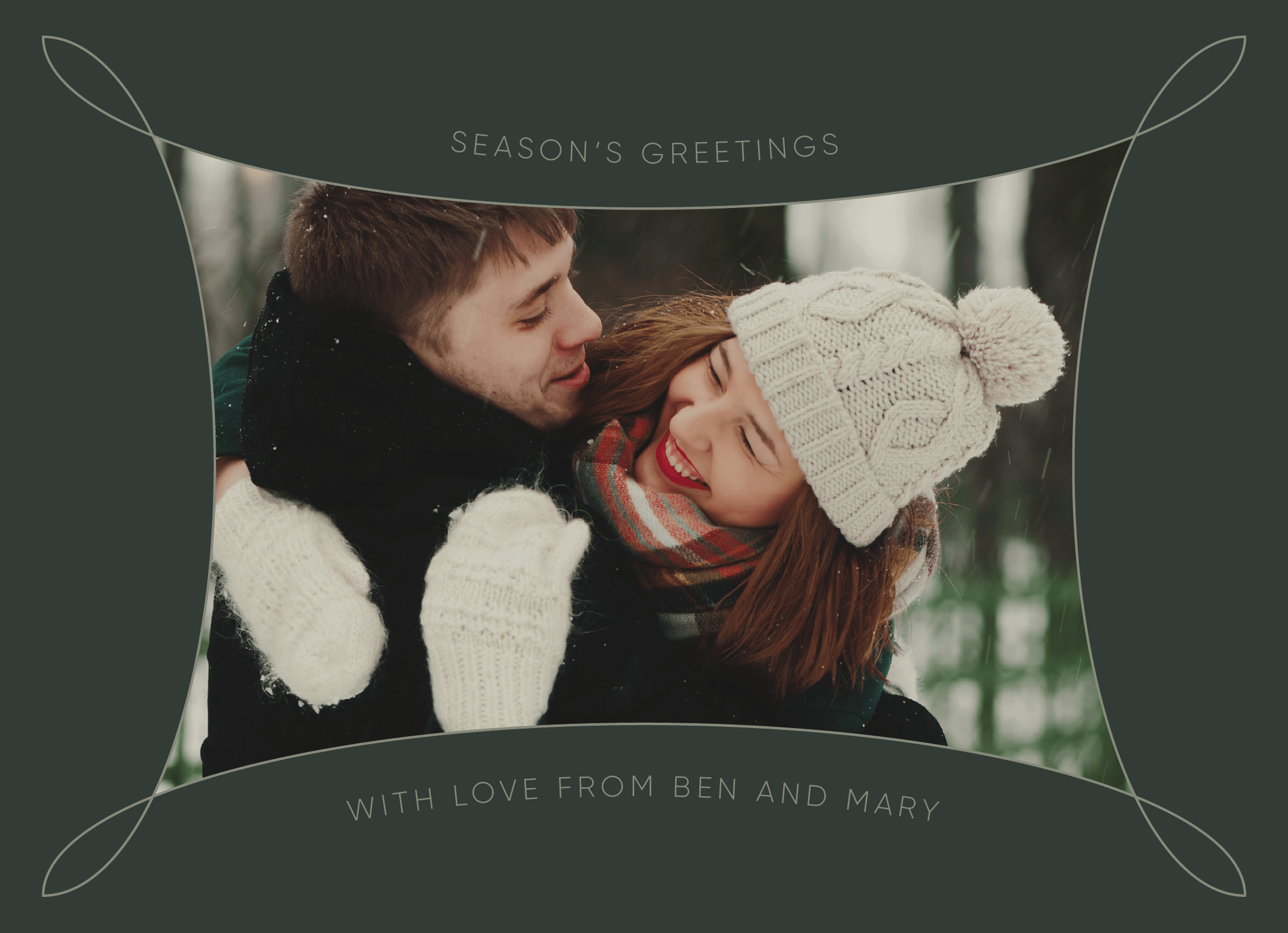 Green Loops Season's Greetings Holiday Photo Card | Postable | Postable