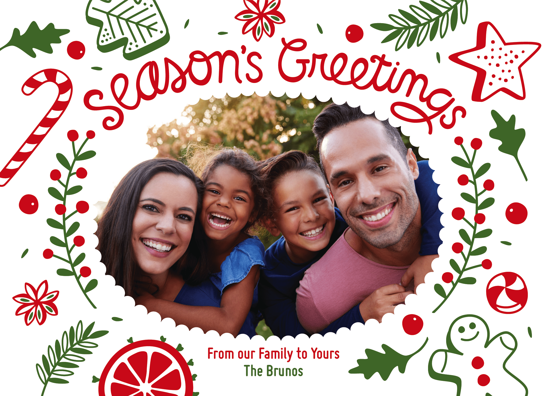 Season's Greetings Festivities Holiday Photo Card | Postable | Postable