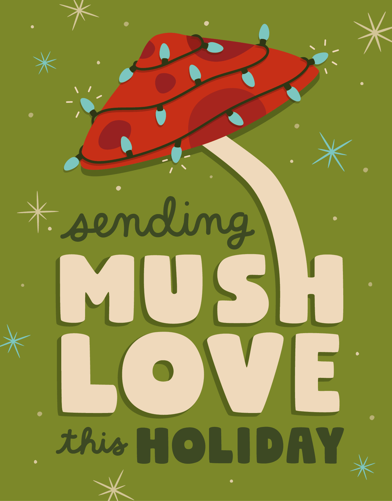 Sending Mush Love This Holiday Card | Postable | Postable