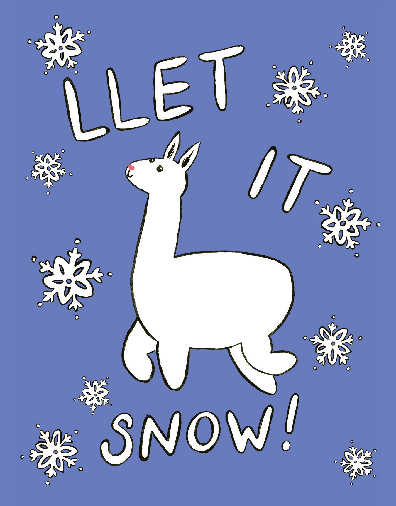 Let It Snow Llama Folded Christmas Card | Postable | Postable