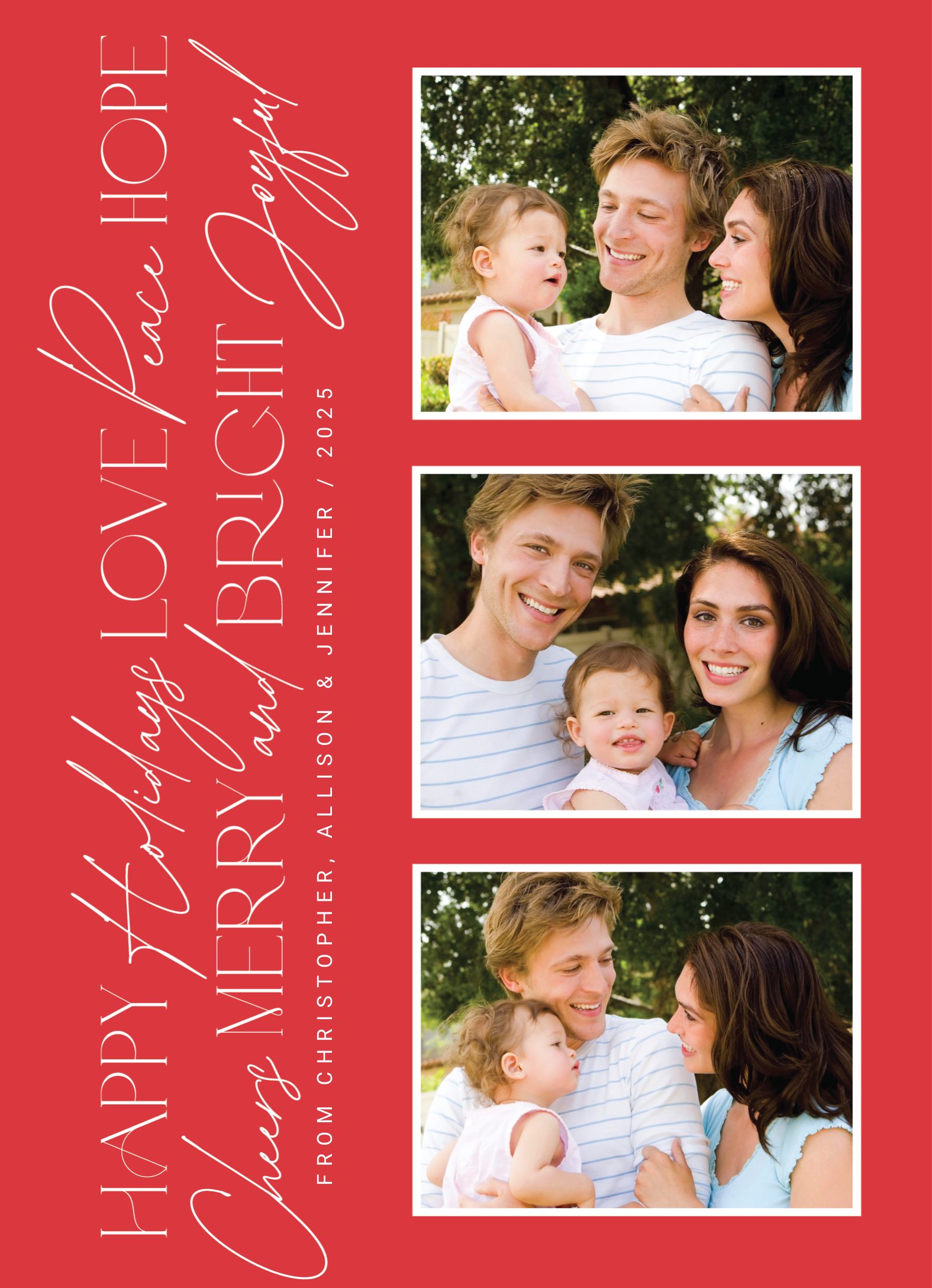 Red And Festive Collage Holiday Photo Card | Postable | Postable