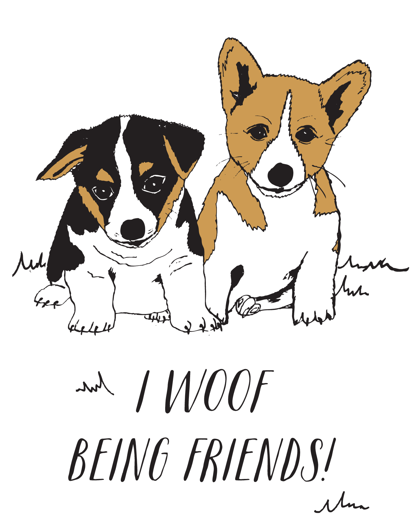 Woof Being Friends by Wild Ink | Postable