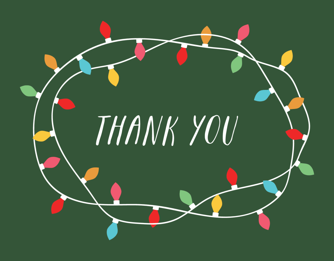 Christmas Lights Thank You by Postable | Postable