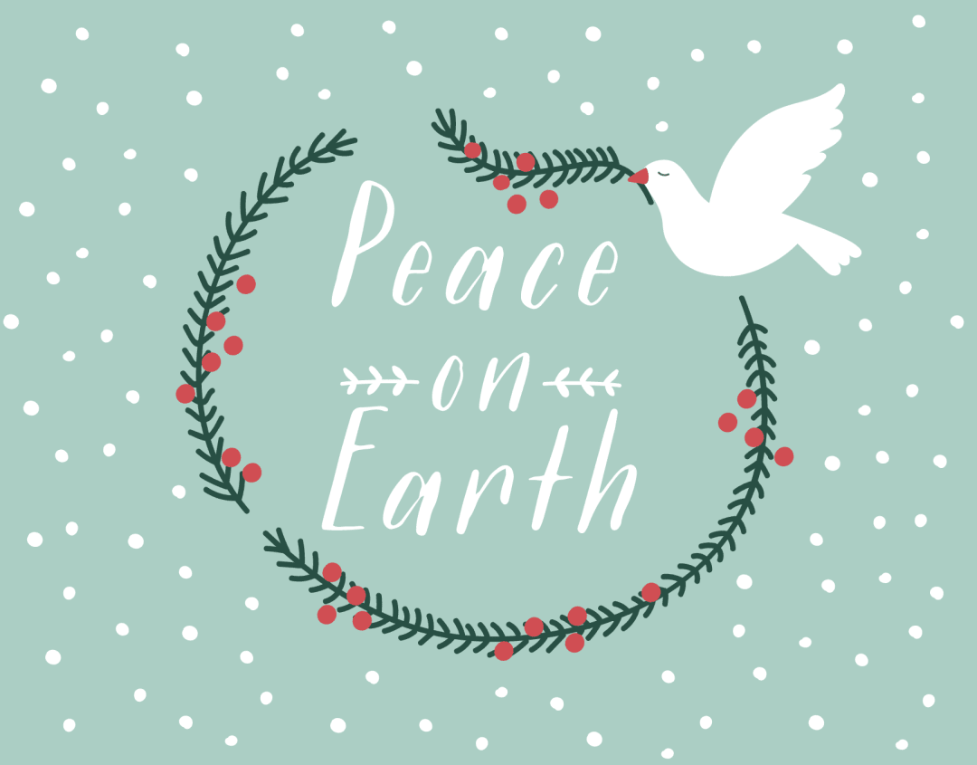 Peace on Earth Dove And Branch Christmas Card | Postable | Postable
