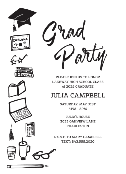 blank graduation party invitations