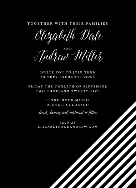 Black White Lines Invite by Green Tie Studio | Postable