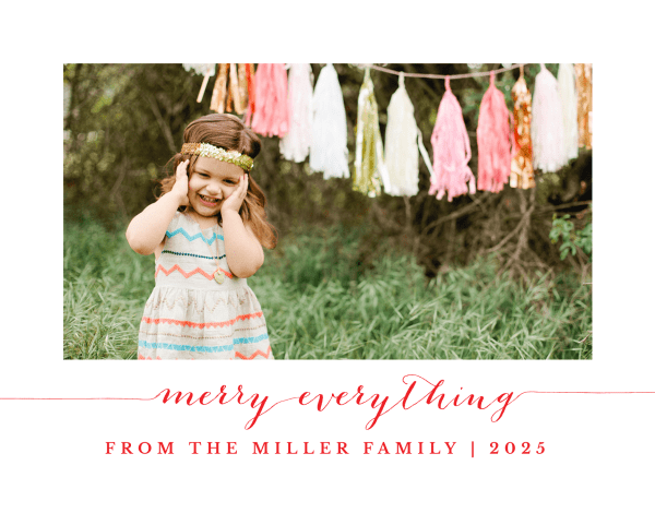 Script Merry Everything Christmas Photo Card | Postable | Postable