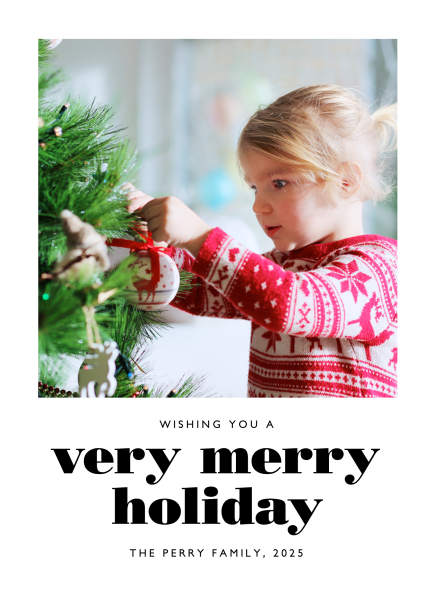 Simple And Merry Custom Holiday Photo Card | Postable | Postable
