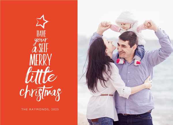 Christmas Tree Script Christmas Photo Card | Postable | Postable