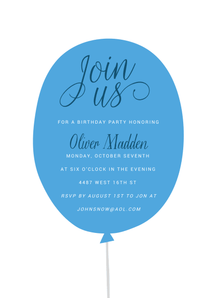 Join Us Blue Balloon by Postable | Postable