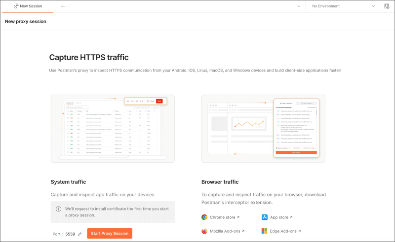 Capture traffic using the Postman built-in proxy | Postman Docs