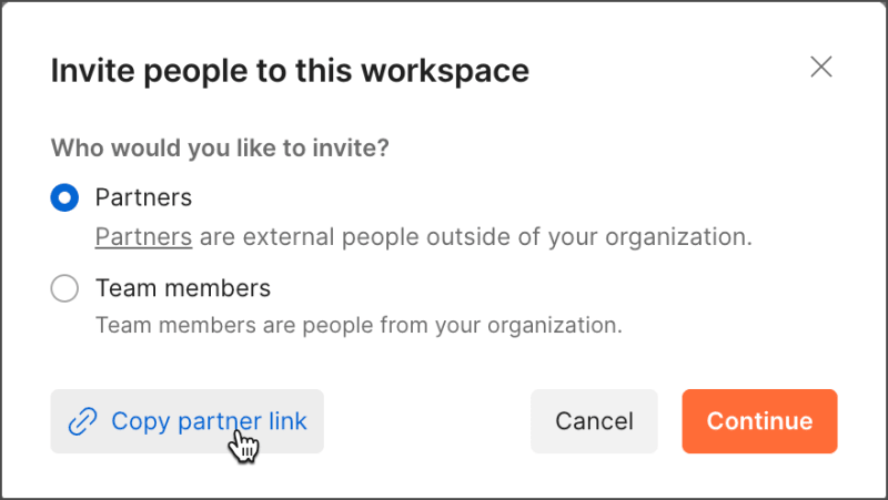 Set up a Partner Workspace | Postman Docs