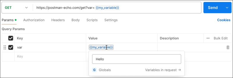 Reuse data with variables and environments in Postman | Postman Docs