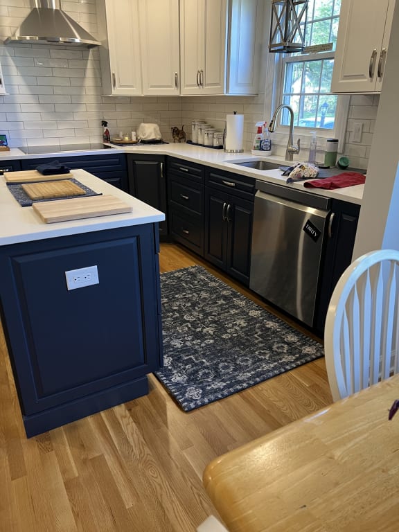 Teagan Navy Blue Floral Flatweave Area Rug 5x7 | At Home