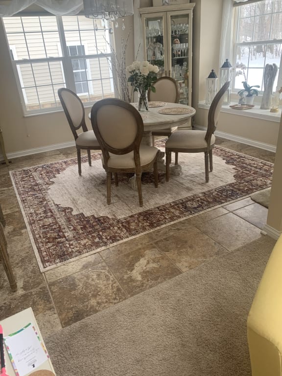 (B510) Red Traditional Open Medallion Area Rug, 5x7