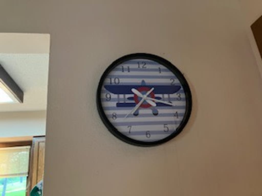 Tiny Dreamers Plane Round Wall Clock, 12"