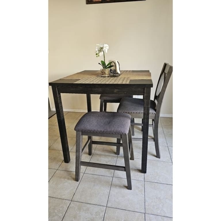 Best Master Furniture Wood Square 36 x 36 Counter Height Rustic Table ...