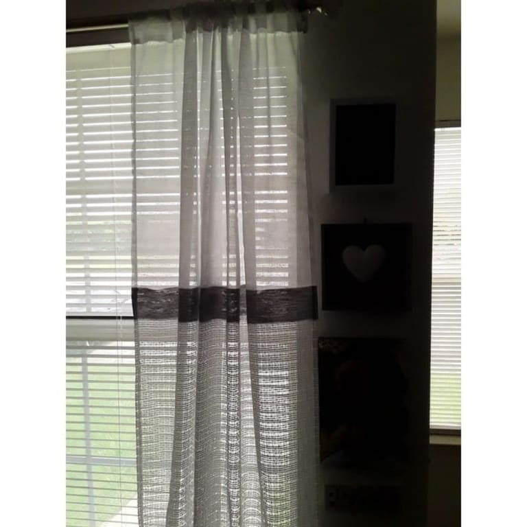 No. 918 Elsy Accent Stripe Multi-Texture Semi-Sheer Rod Pocket Curtain ...