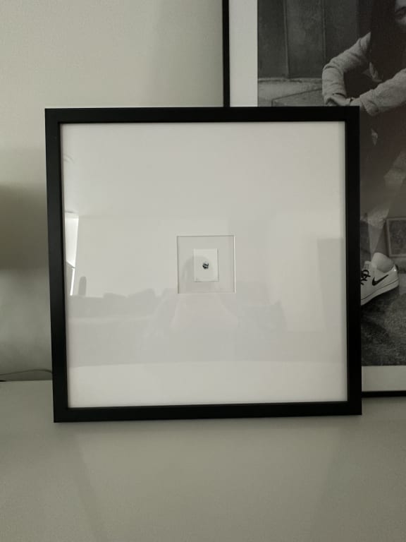 18x18 Matted to 4x4 Wall Frame, Black