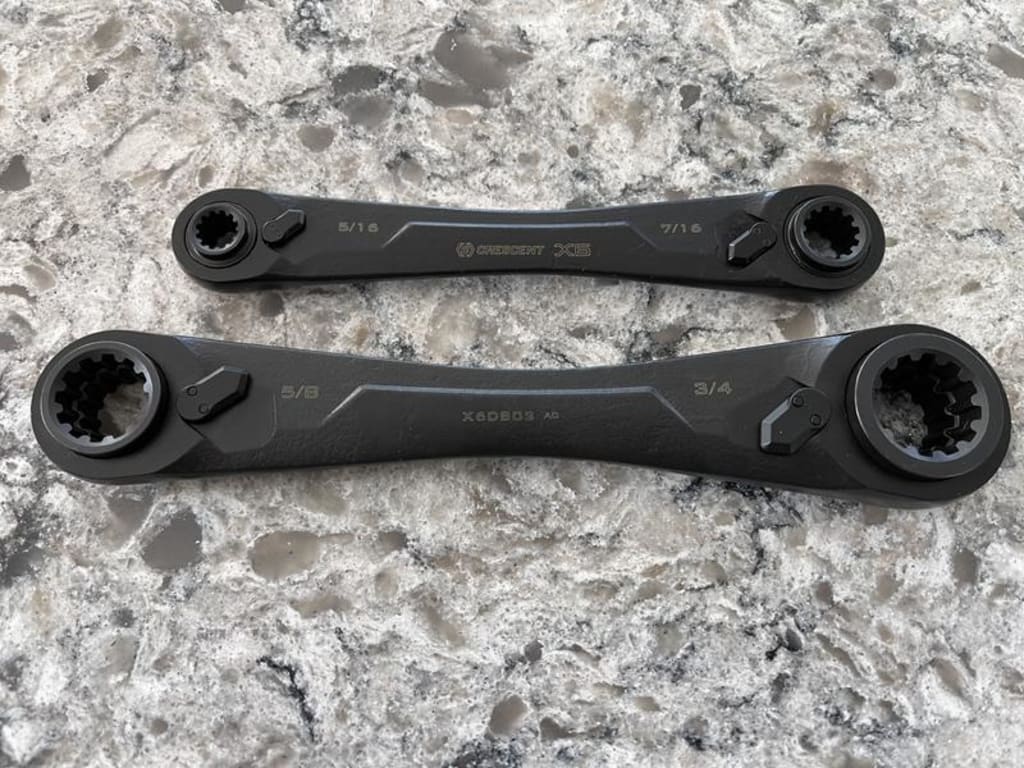 Crescent CX6DBS2 X6 4-in-1 Double Box Ratcheting Wrench Set, SAE Black ...