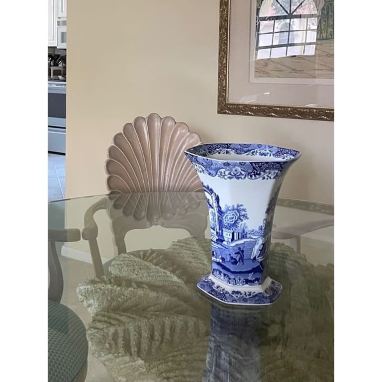 Spode Blue Italian Hexagonal Vase - On Sale - Bed Bath & Beyond - 38237187