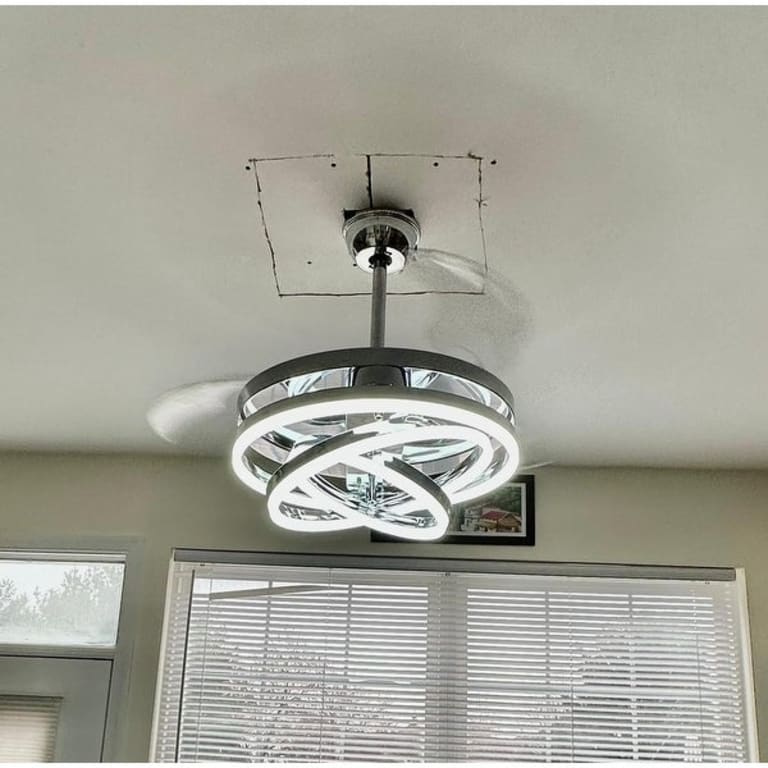 Oaks Aura 42in. LED DIY Shape Modern Ring Ceiling Fan With Lights, 6 ...