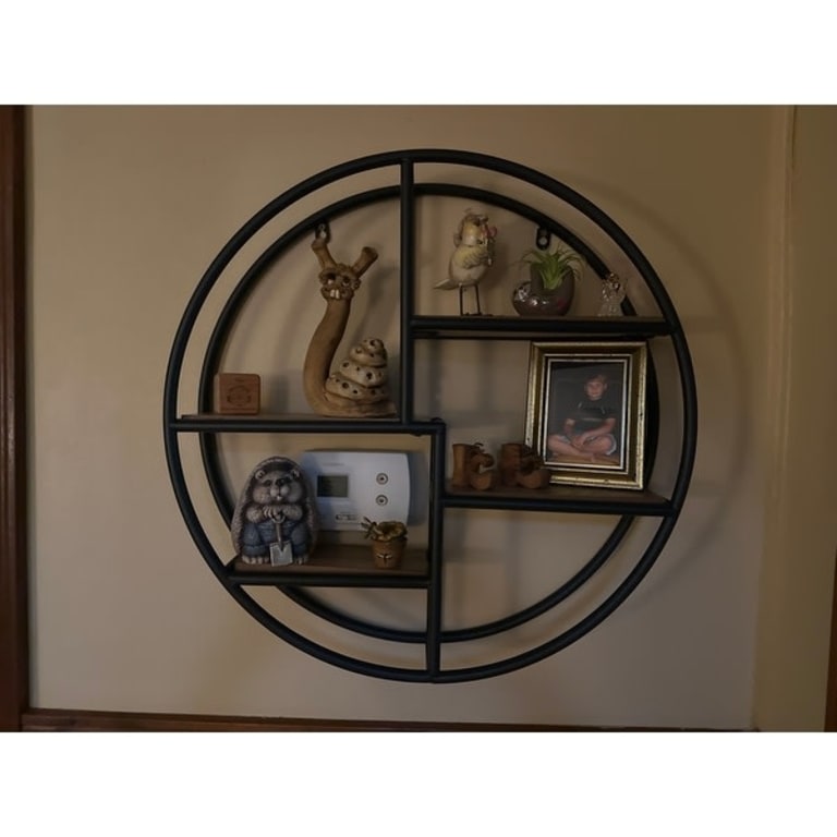 Wall Mounted Circular Shelf Round Wall Hanging 4Tier Shelves - Bed Bath ...