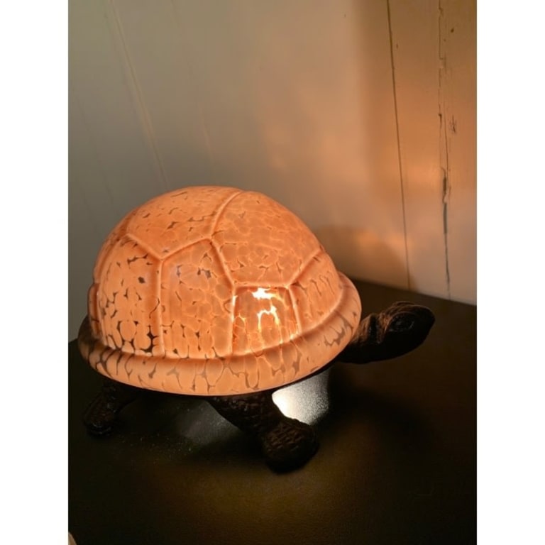 Warehouse of Tiffany Amber Turtle Accent Lamp - Bed Bath & Beyond ...