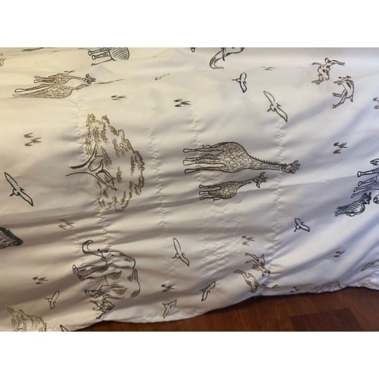 Jungle Safari Animals Twin Sheet Set Taupe Black and White Gender ...