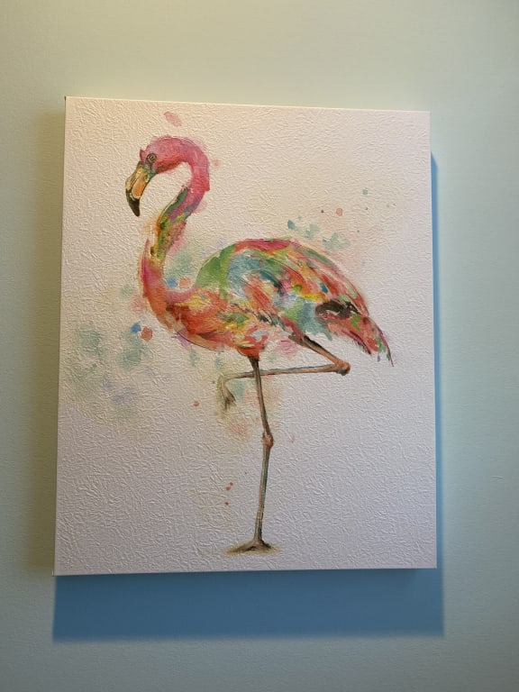 Flamingo Canvas Wall Art, 16x20